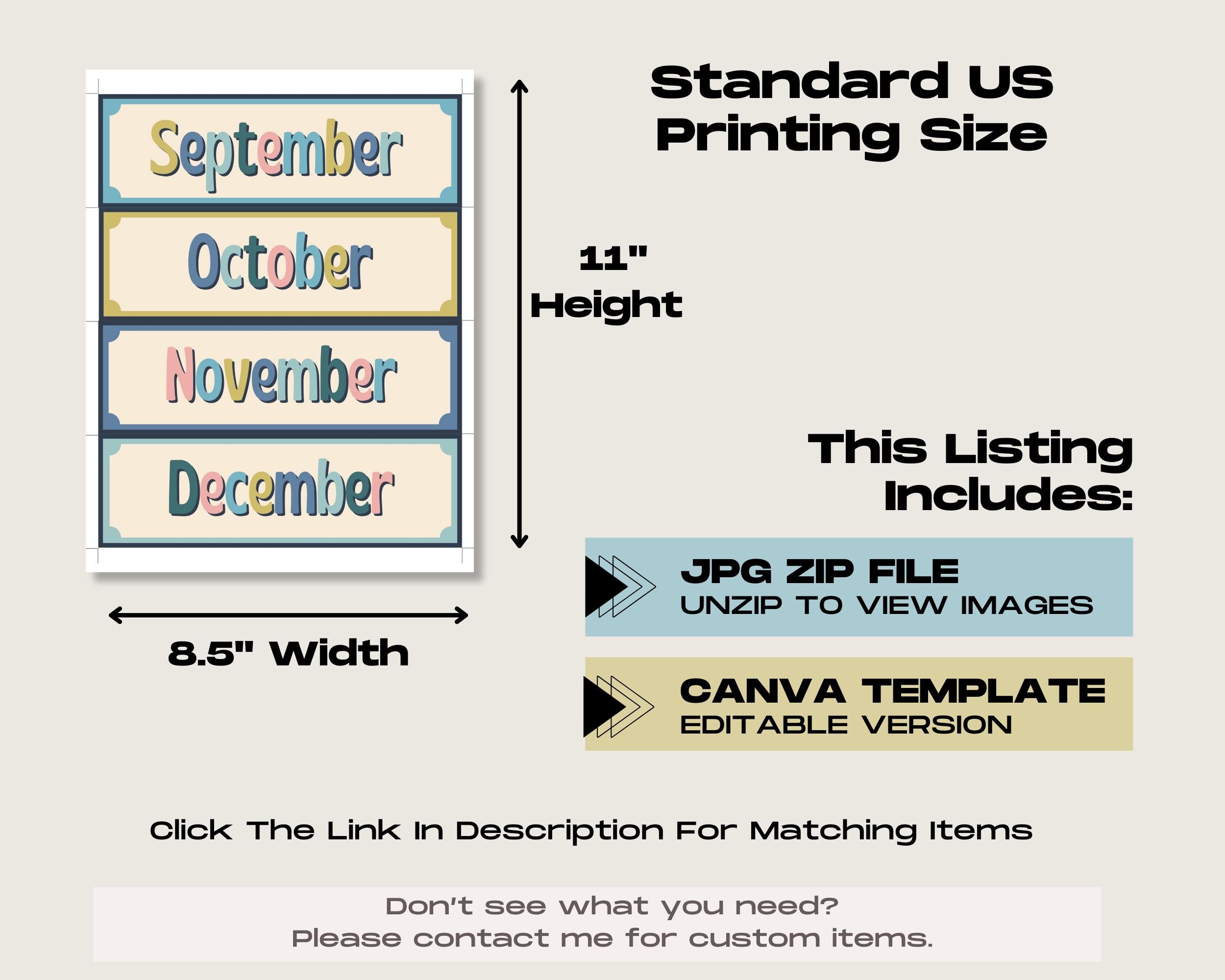 Classroom Flip Calendar, Printable & Editable Classroom Calendar ...