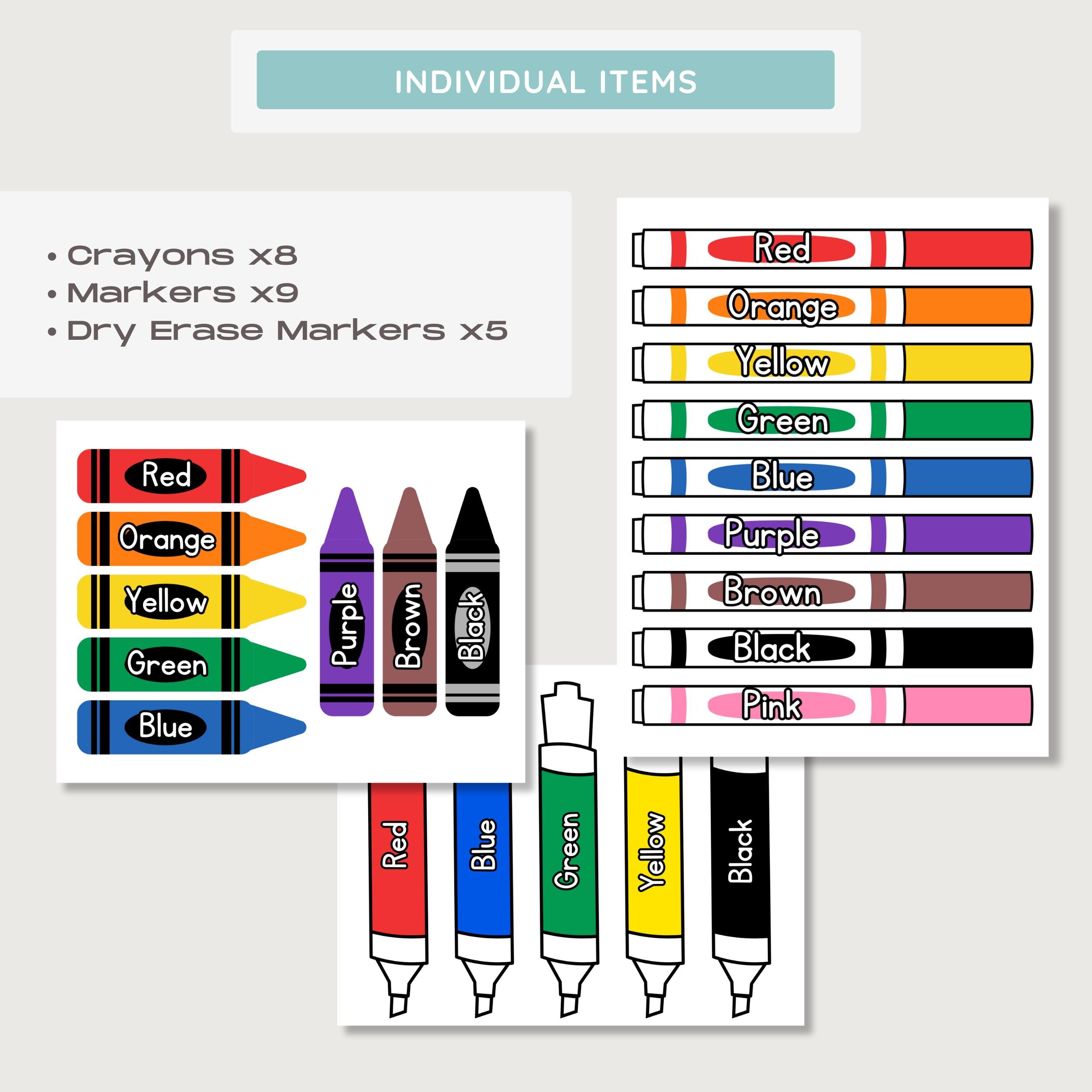 Rainbow Visual Supply Cards, Printable & Editable Student Instructions ...