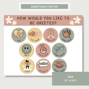 Boho Classroom Greetings Poster: Calm Daisy Decor (canva Template) - Etsy