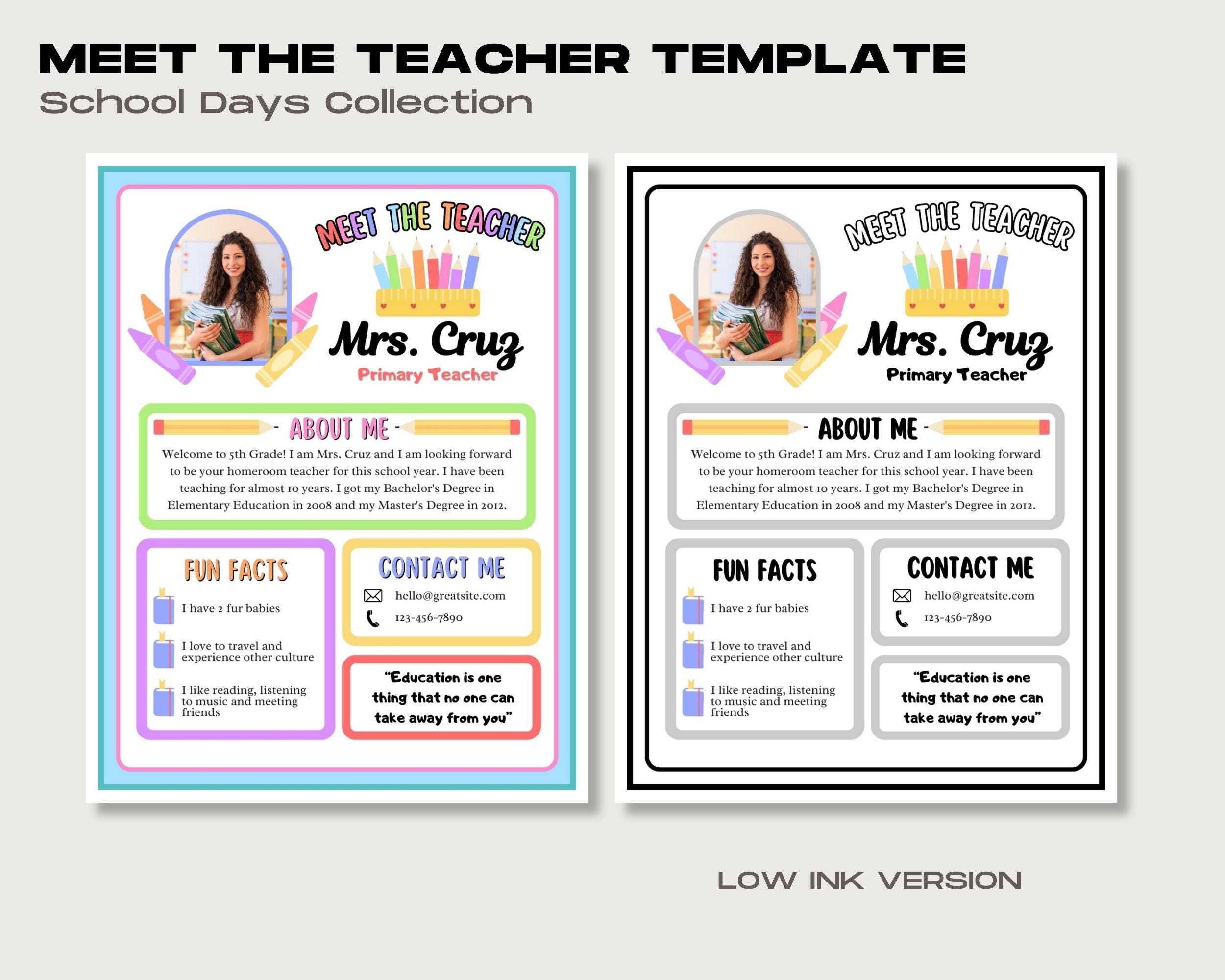 Meet the Teacher Template, Printable Editable Teacher Letter, Teacher ...