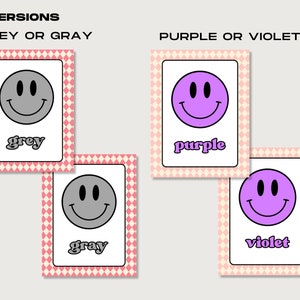 Retro Color Posters, Editable Happy Color Prints, Basic Color Printable ...