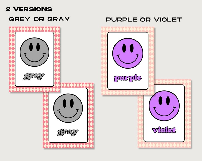 Retro Color Posters, Editable Happy Color Prints, Basic Color Printable ...