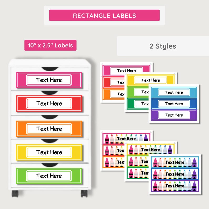 Rainbow Crayon Storage Labels, Printable & Editable Classroom Labels ...