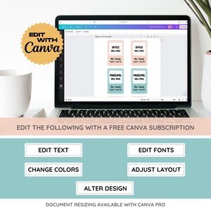 Modern Classroom Hall Passes: Printable, Editable Canva Template ...