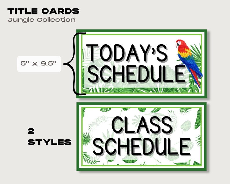 Jungle Class Schedule Display, Classroom Schedule Bundle, Editable ...