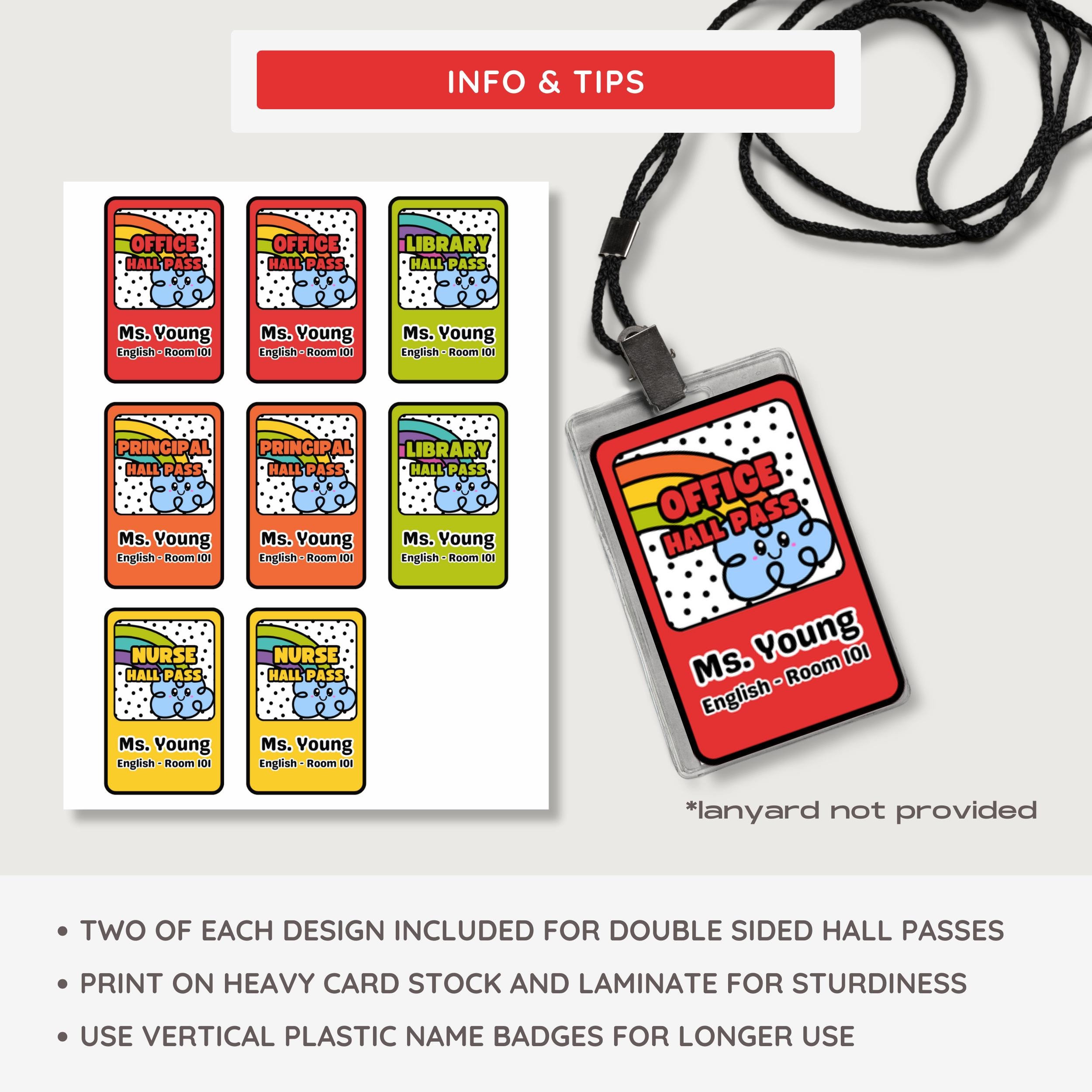 Rainbow Hall Passes: Printable Classroom Decor (canva Template) - Etsy