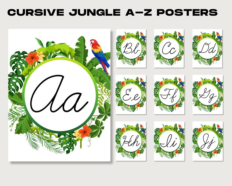 Jungle Alphabet, Editable A-Z Posters, Jungle Animal Classroom Decor ...