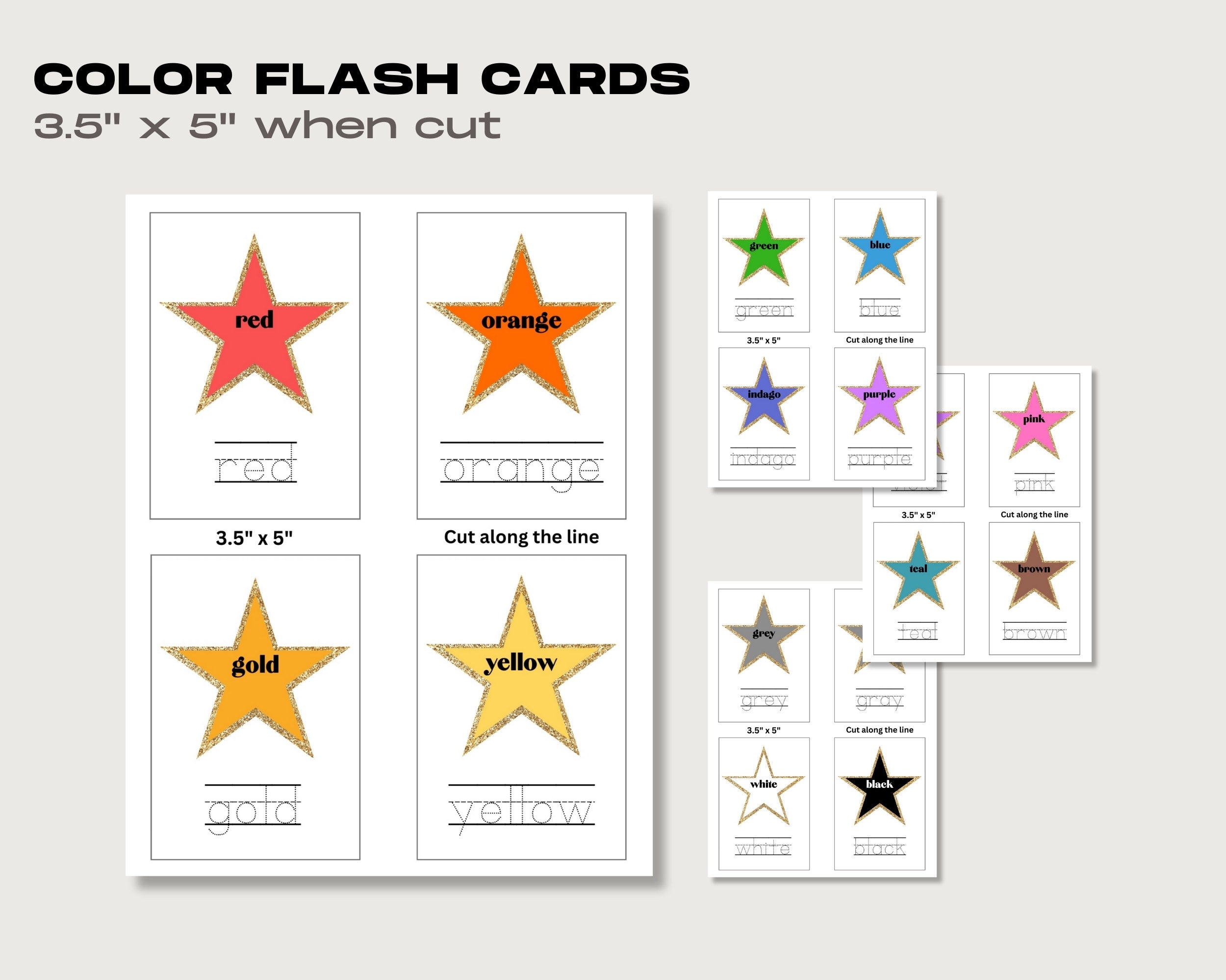 Glitter Sparkle Color Posters, Printable & Editable Color Prints, Basic ...