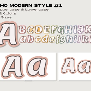 Boho Modern Bulletin Board Letters, Editable & Printable A-Z Boho ...