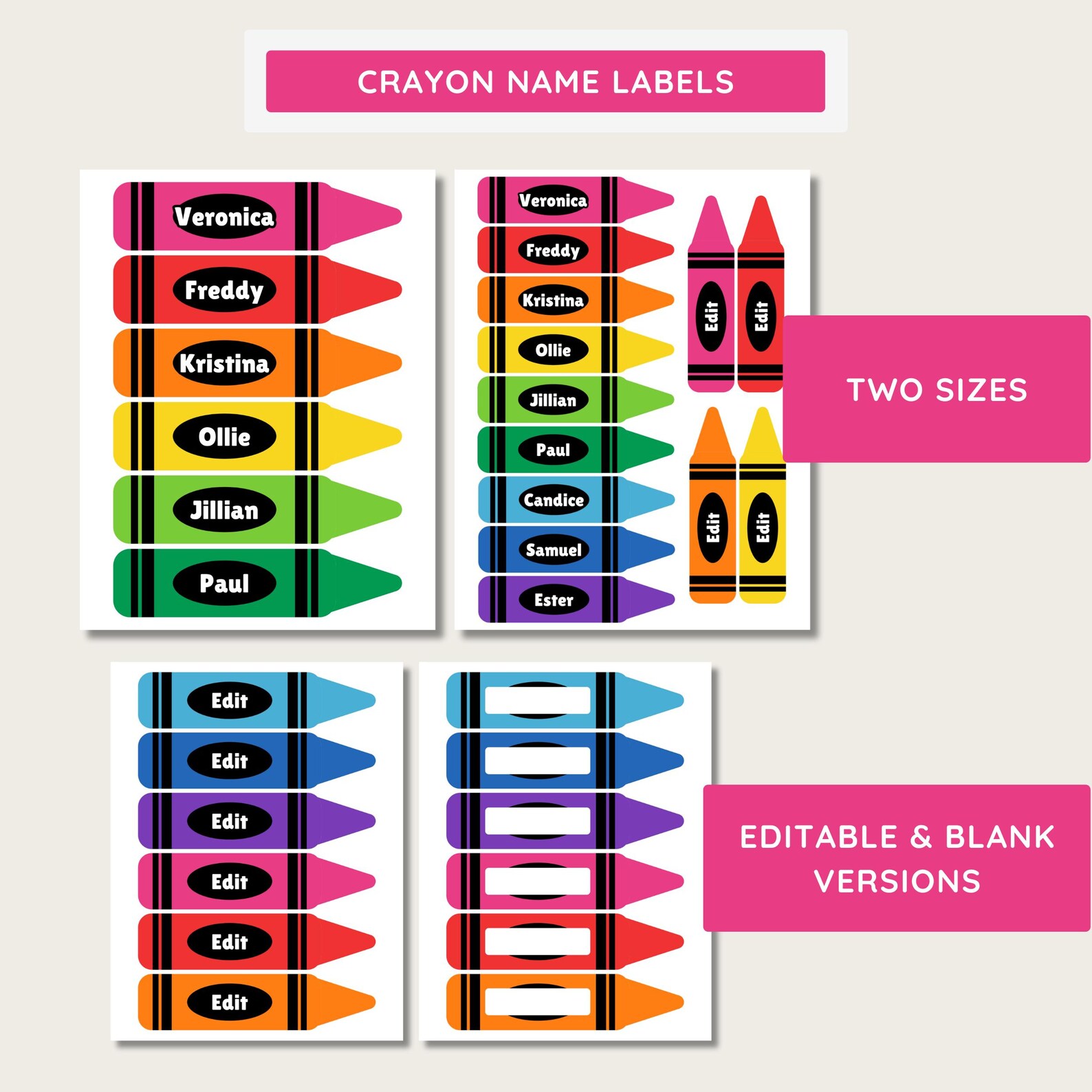 Rainbow Crayon Birthday Bulletin Board Kit, Printable & Editable ...