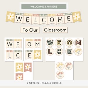 Boho Modern Classroom Welcome Bundle, Printable Teacher Door Display ...