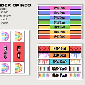 Rainbow Binder Covers & Spines: Editable Teacher Templates (digital ...