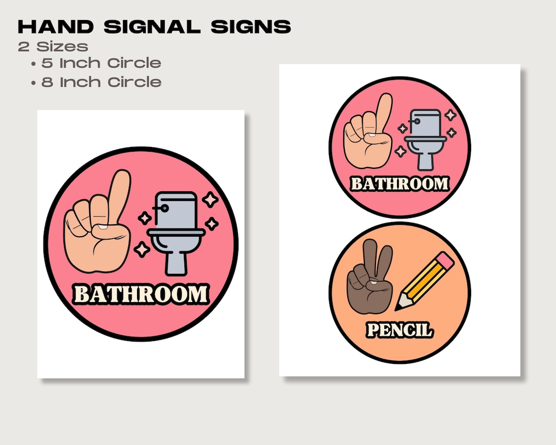 Hand Signal Printable, Editable Classroom Hand Signs, Classroom ...