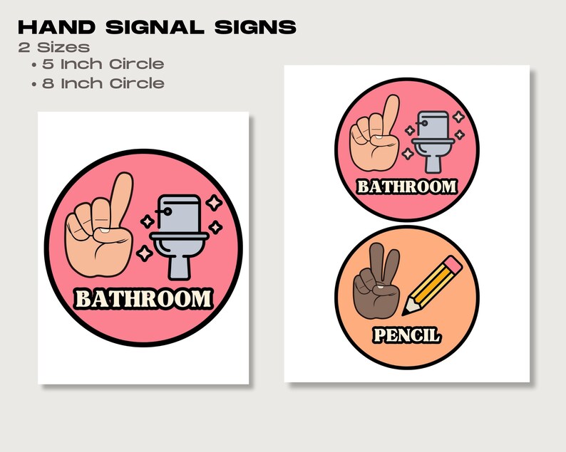 Hand Signal Printable, Editable Classroom Hand Signs, Classroom ...