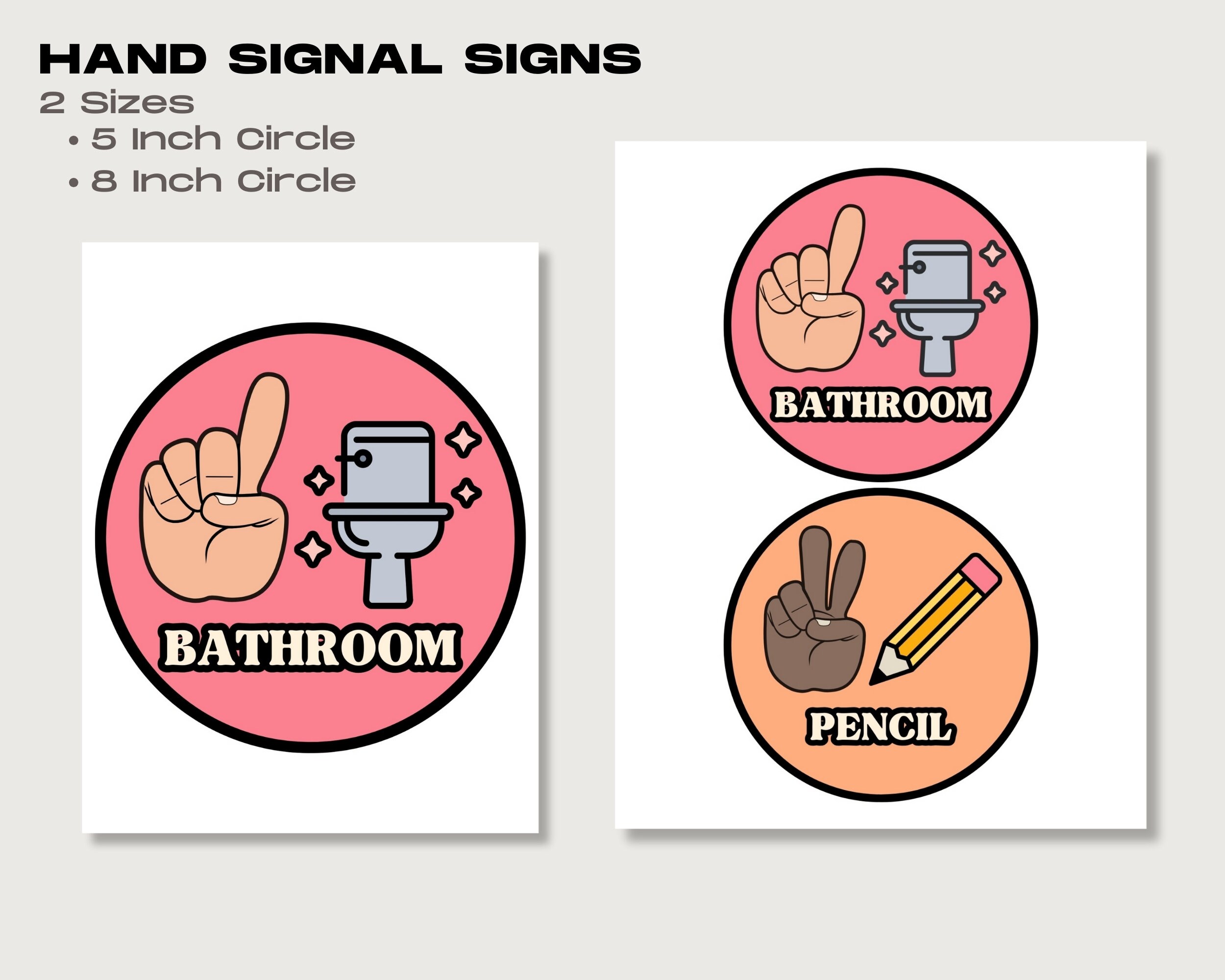 Hand Signal Printable, Editable Classroom Hand Signs, Classroom ...