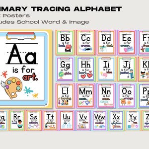 School Supply Alphabet Posters, Printable & Editable A-Z Classroom ...