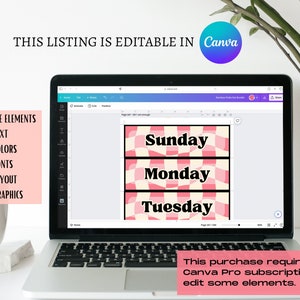 Retro Flip Calendar Printable, Editable Classroom Flip Calendar ...