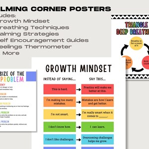 Bright Rainbow Calming Corner Printable Posters, Editable Teacher ...