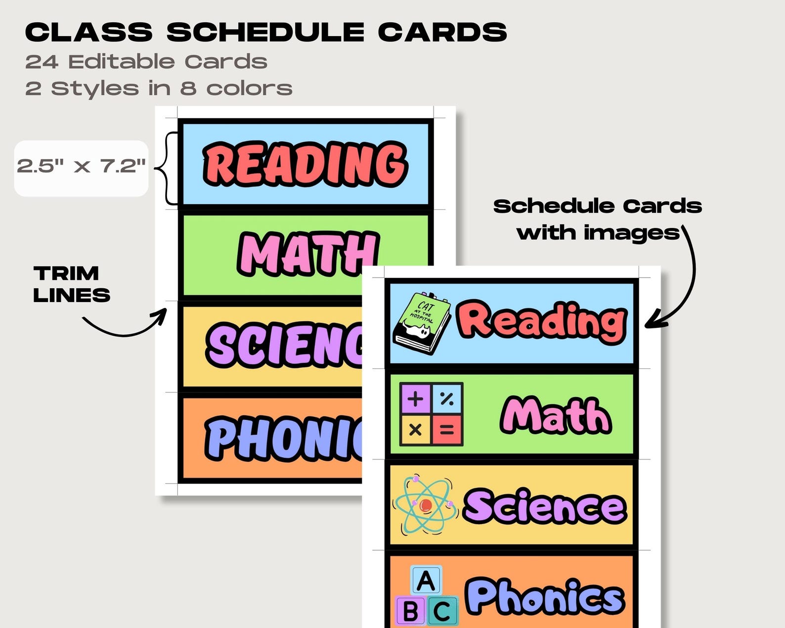 Classroom Schedule & Jobs Display, Printable Editable Class Schedule ...