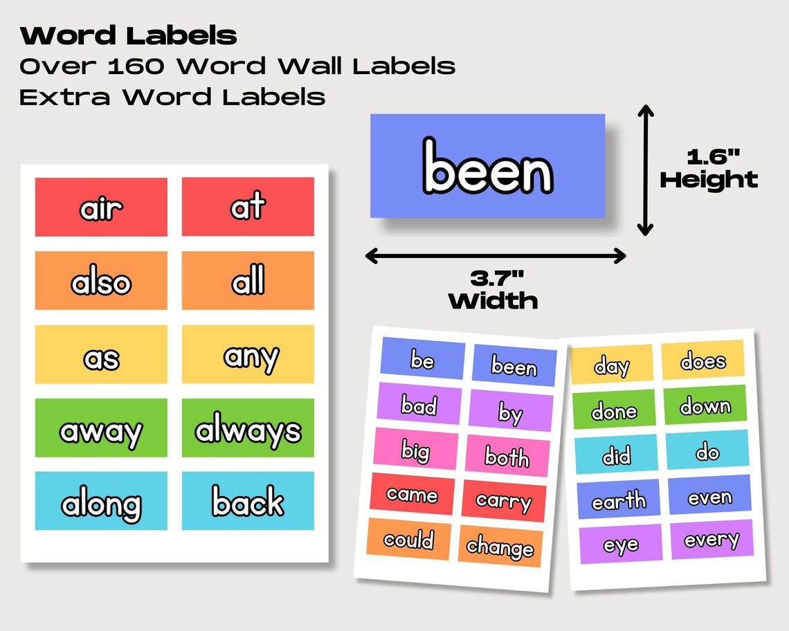 Bright Rainbow Word Wall Display, Editable Classroom Sight Word ...