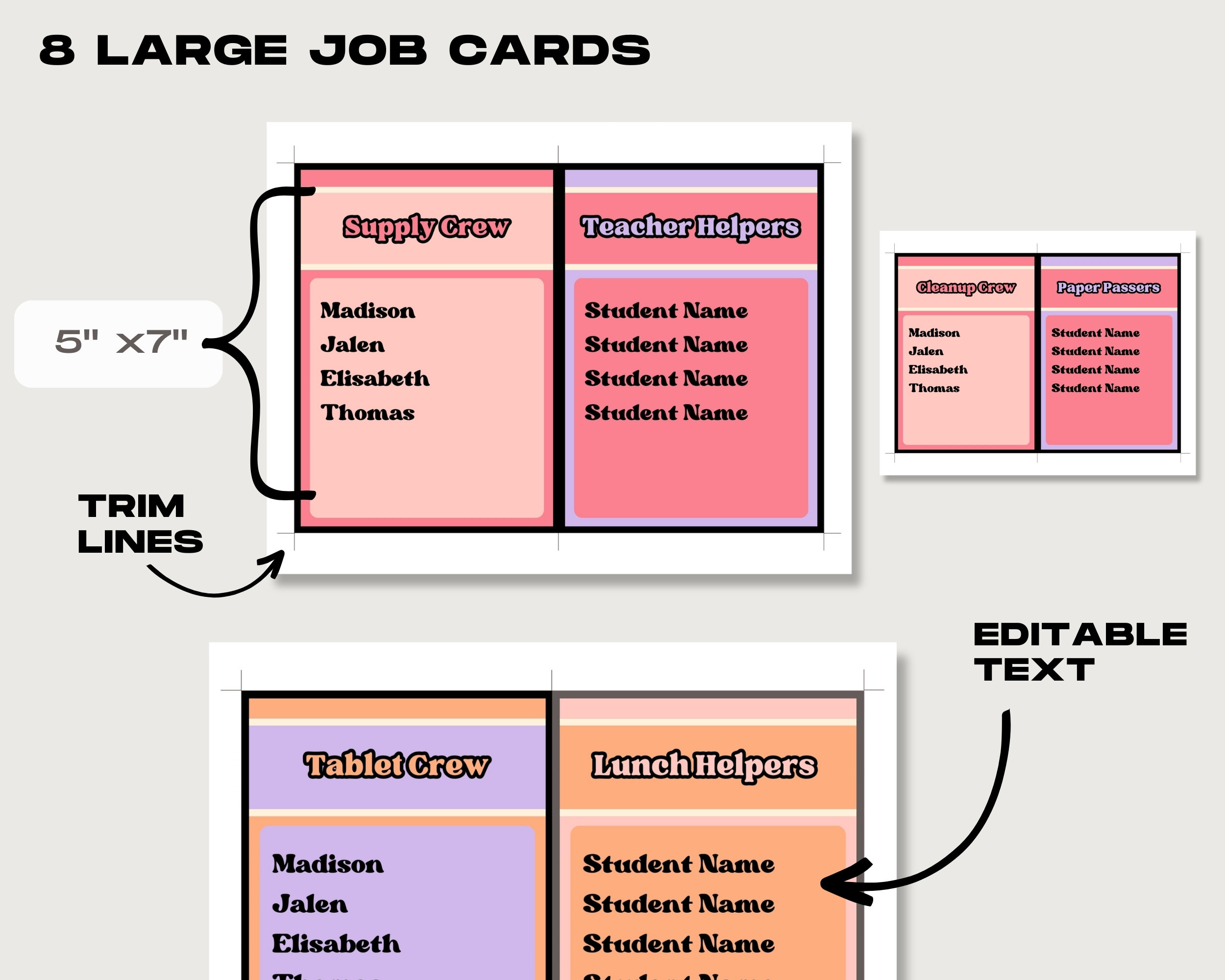 Retro Classroom Jobs Printable, Editable Classroom Jobs Display ...