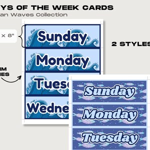 Ocean Theme Flip Calendar, Printable & Editable Flip Calendar ...