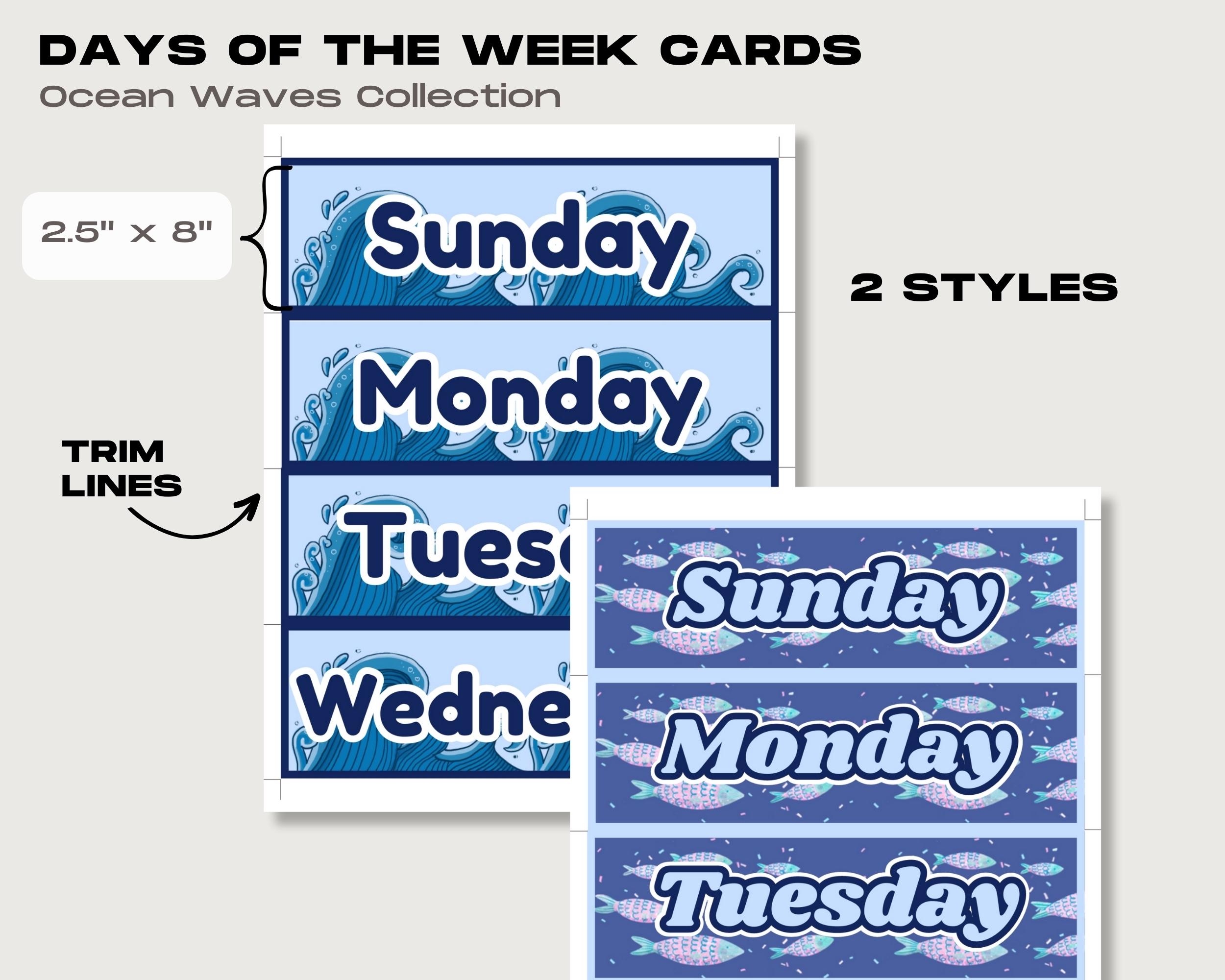 Ocean Theme Flip Calendar, Printable & Editable Flip Calendar ...