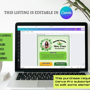 Jungle Meet the Teacher Printable: Editable Canva Template (digital ...