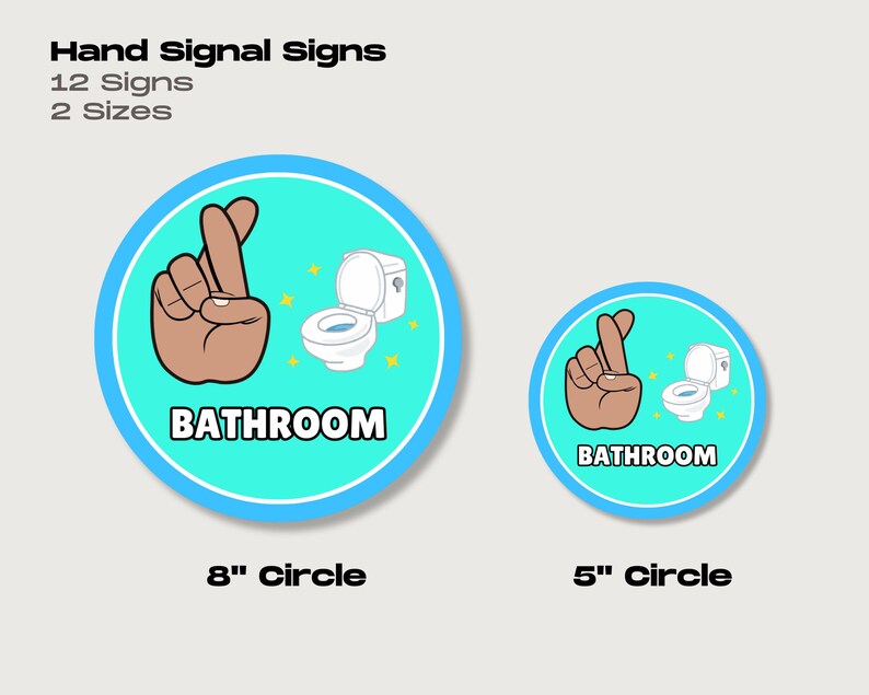 Pastel Hand Signal Signs: Classroom Decor, Editable Canva Template ...
