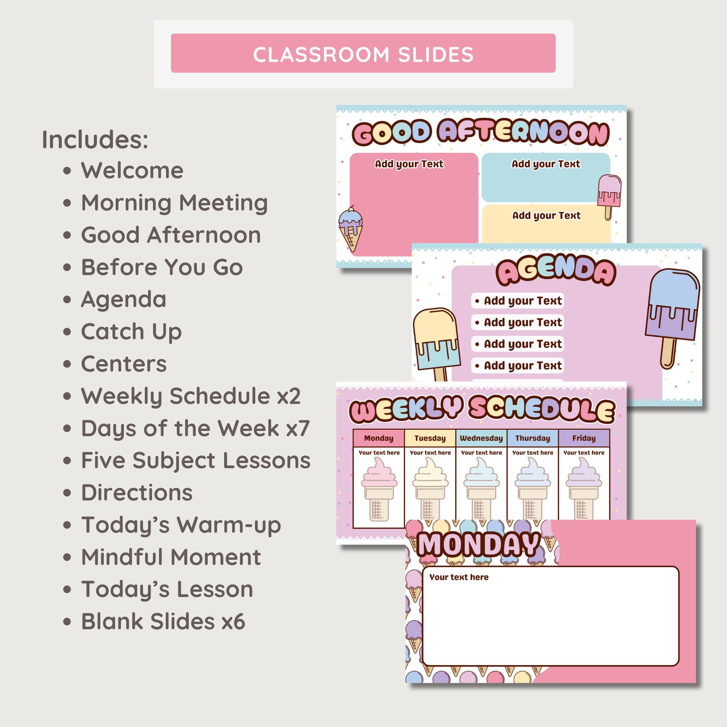 Editable Classroom Slides, Education Morning Slides, Pastel Teacher ...