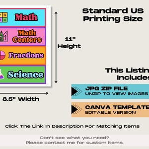 Classroom Schedule Display, Printable & Editable Class Schedule ...