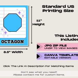 Editable Pastel Shape Posters, Printable 3D Shape Posters, Bright ...