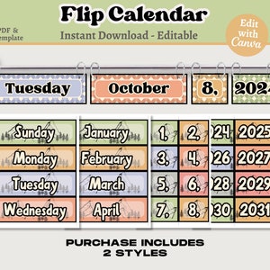 Flip Calendar Display, Printable & Editable Flip Calendar, Adventure ...