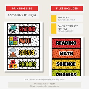 Rainbow Class Schedule Kit: Printable Classroom Decor (canva Template ...