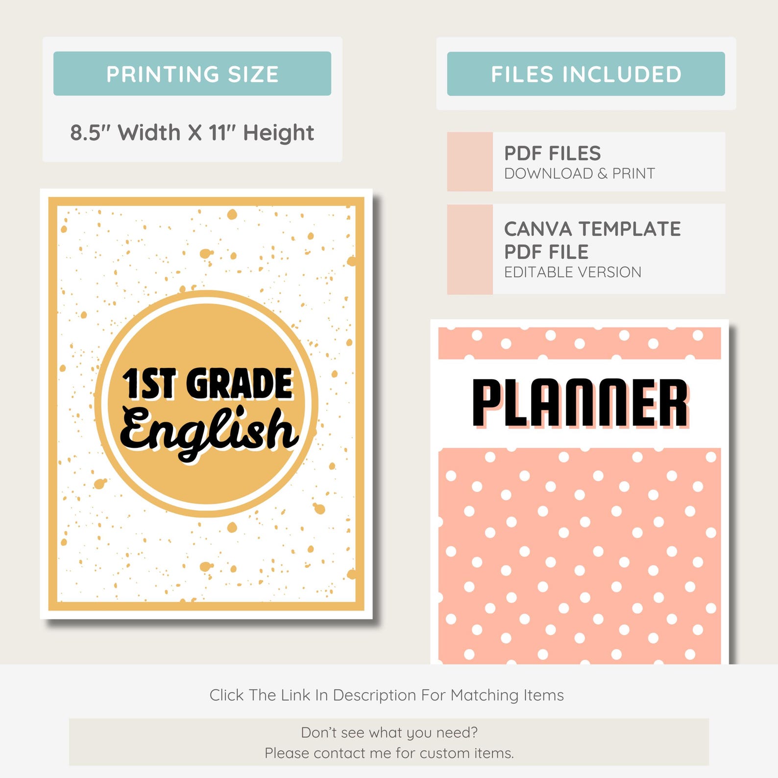 Calm Modern Binder Covers and Spines, Printable & Editable Teacher ...