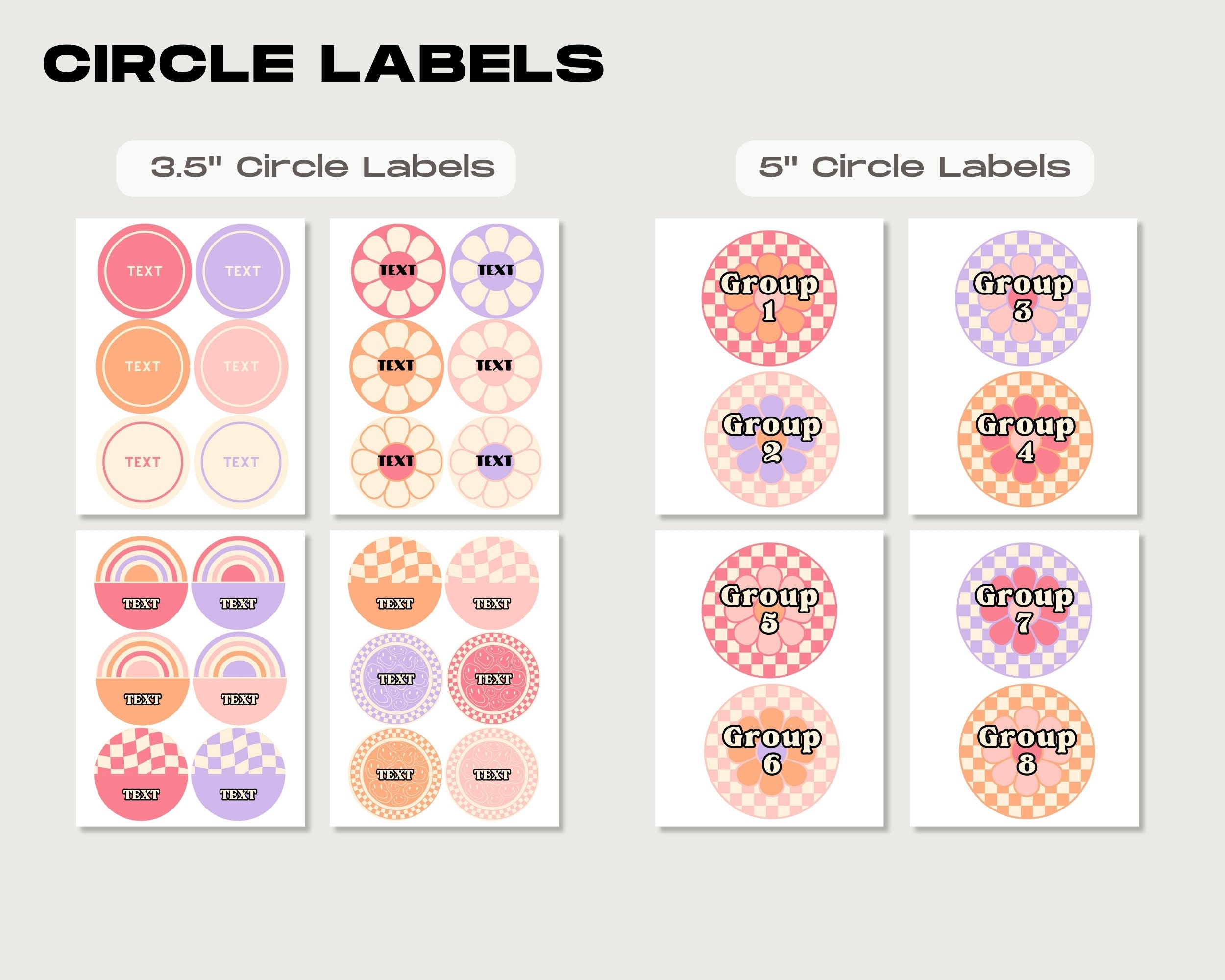 Retro Printable Labels, Editable Classroom Labels, Groovy Labels ...