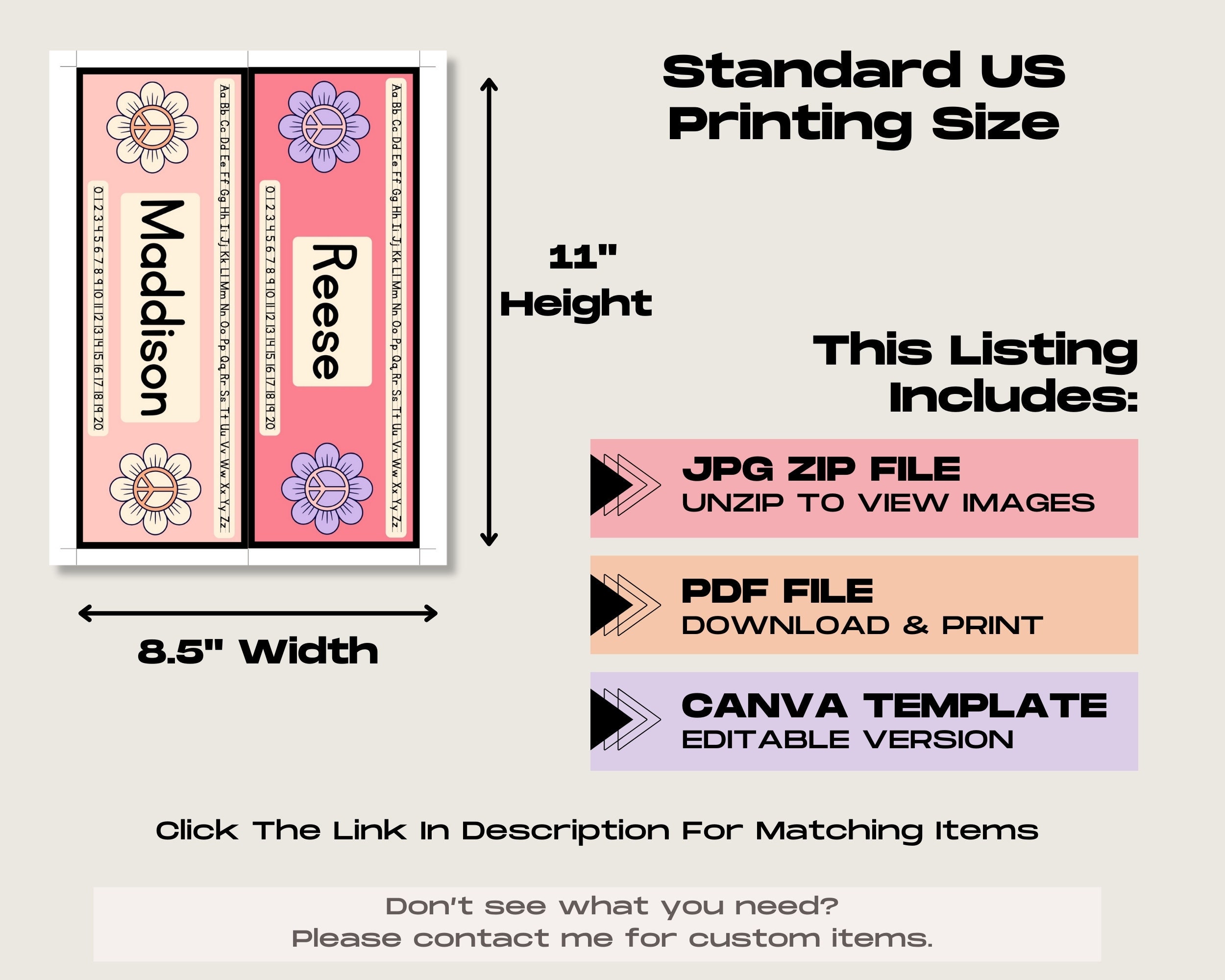 Retro Student Name Plates, Printable & Editable Classroom Name Tags ...