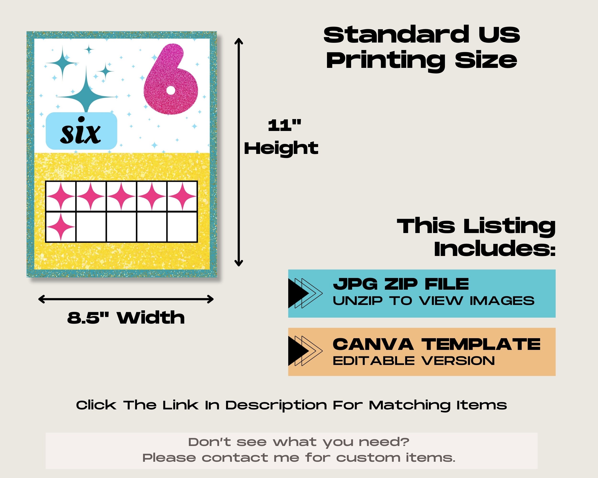 Glitter Sparkle Number Posters, Printable & Editable Skip Counting, Ten ...