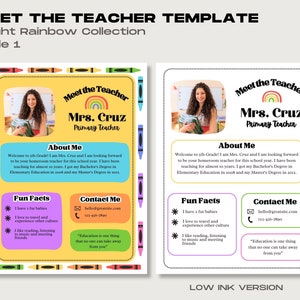 Rainbow Meet the Teacher Letter: Editable Template (digital Download ...
