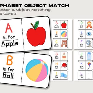 Alphabet Matching Activity Flashcards, ABC Match & Clip, Printable ...