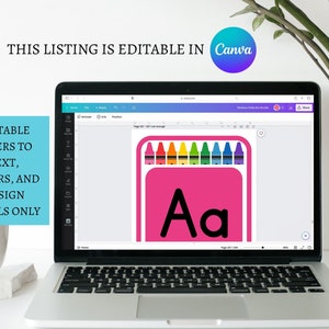 Rainbow Crayons Alphabet Bundle Editable Classroom Alphabet - Etsy