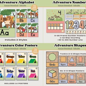 Adventure Classroom Decor Bundle: Printable Posters & Labels (canva ...