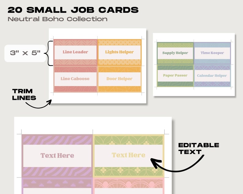 Boho Classroom Jobs Display: Editable Teacher Printable (canva Template ...