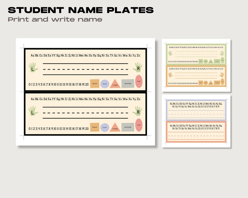 Student Name Plates, Printable & Editable Student Desk Tags, Classroom ...