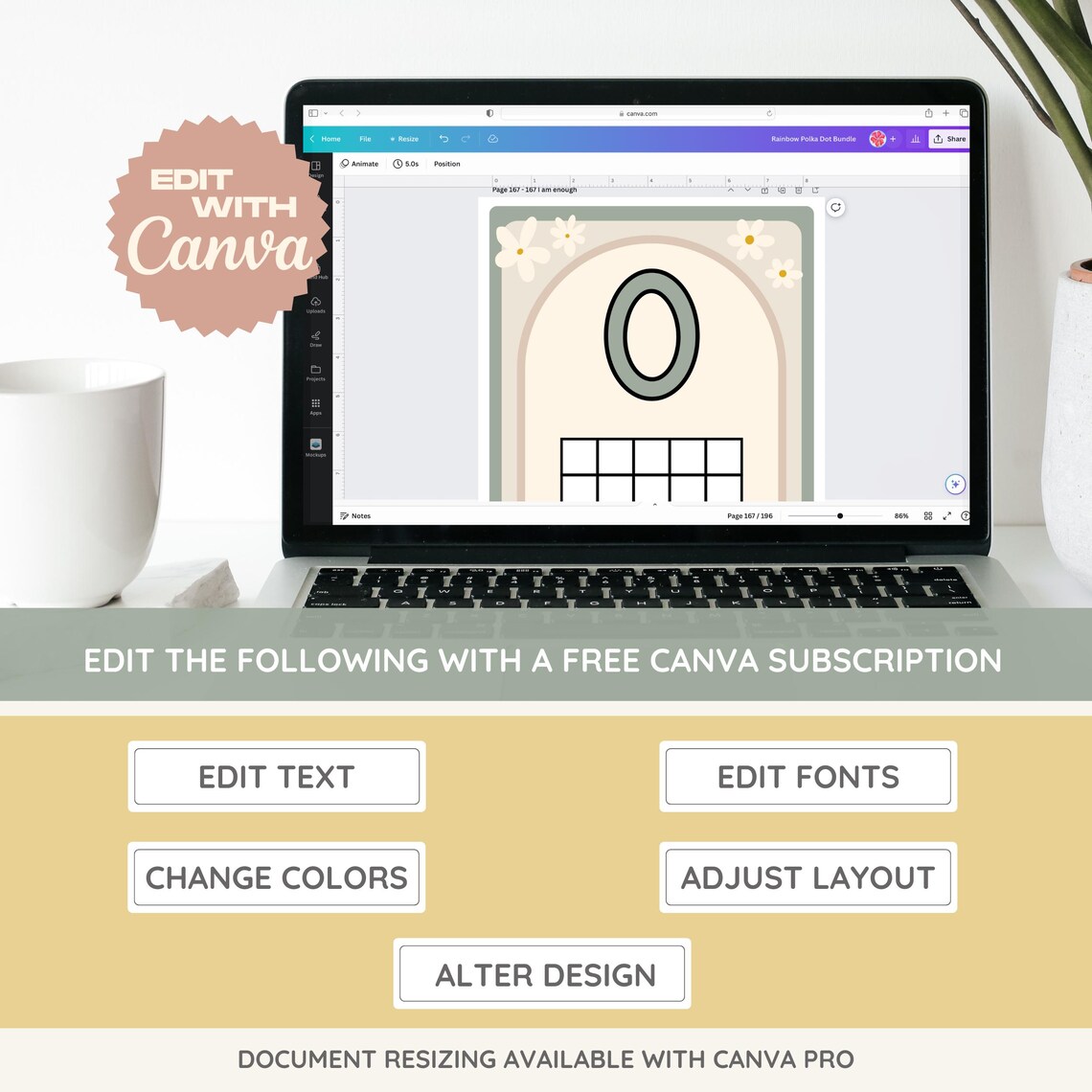 Boho Ten Frame Number Posters: Neutral Classroom Decor (canva Template ...