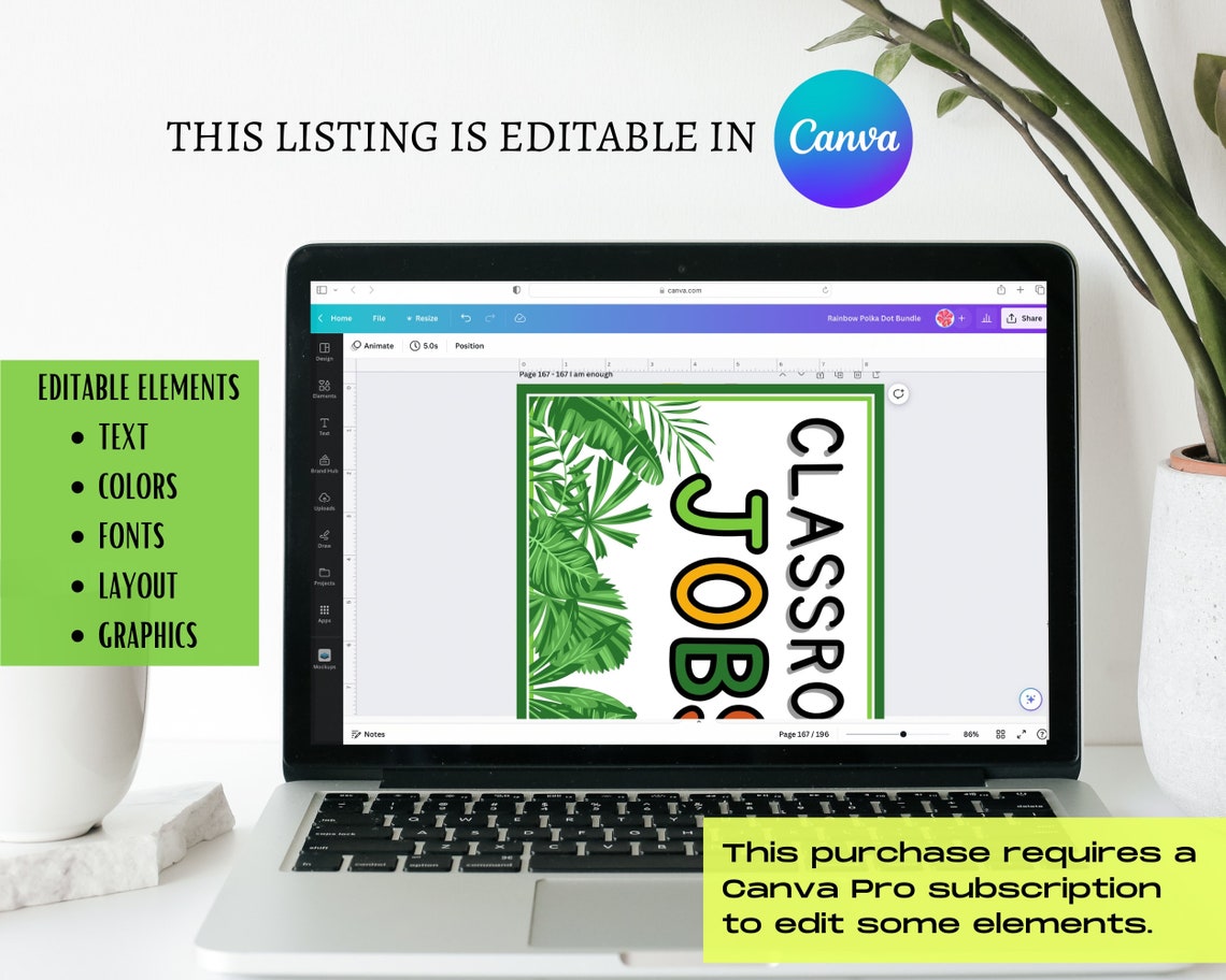 Jungle Classroom Jobs Display: Editable Printable (canva Template) - Etsy