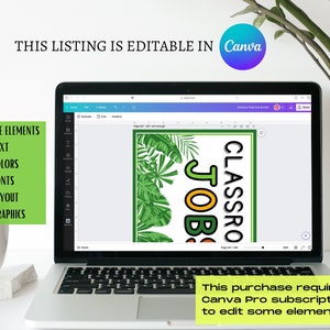 Jungle Classroom Jobs Display: Editable Printable (canva Template) - Etsy