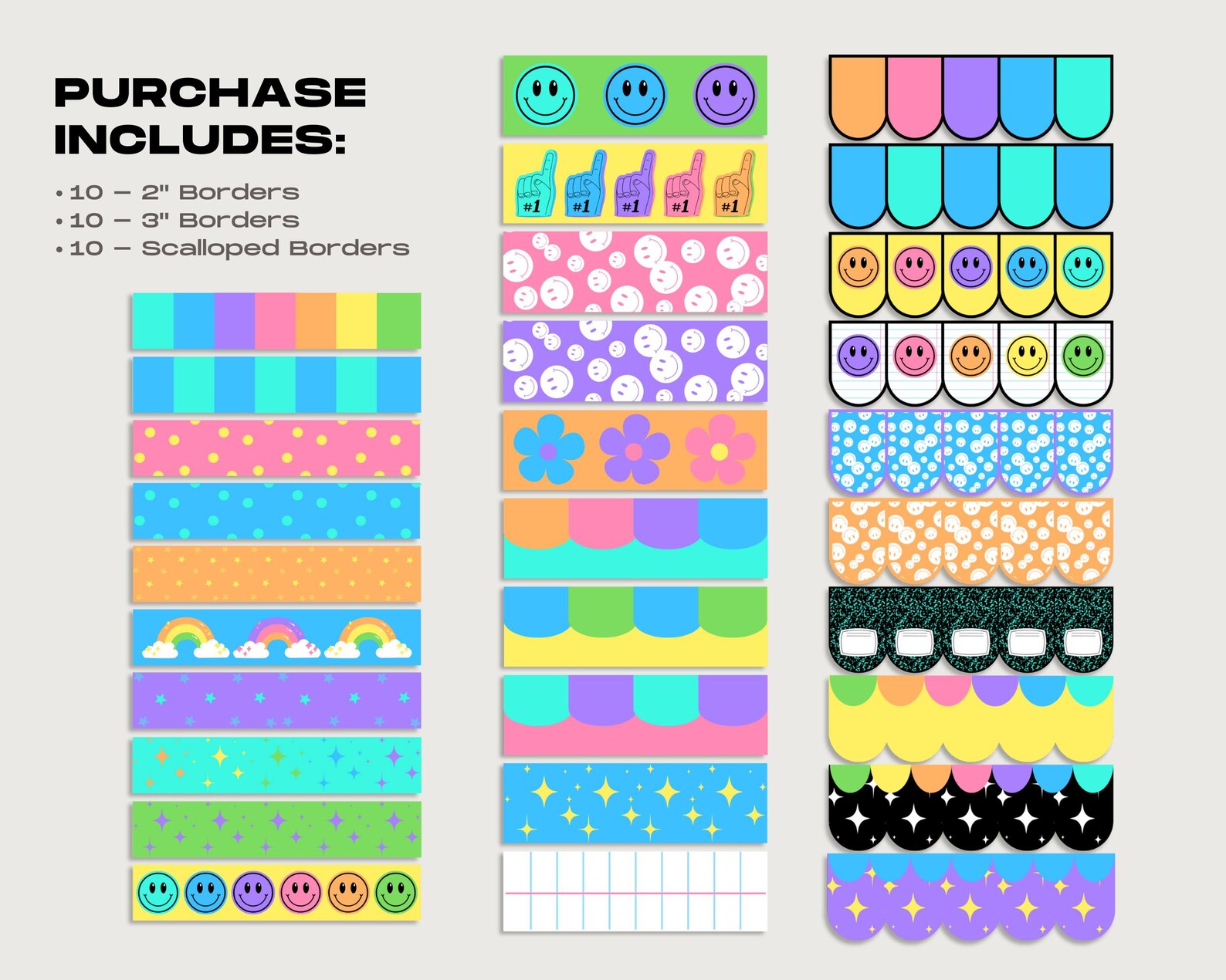 Editable Pastel Bulletin Borders, Printable Bright Classroom Bulletin ...