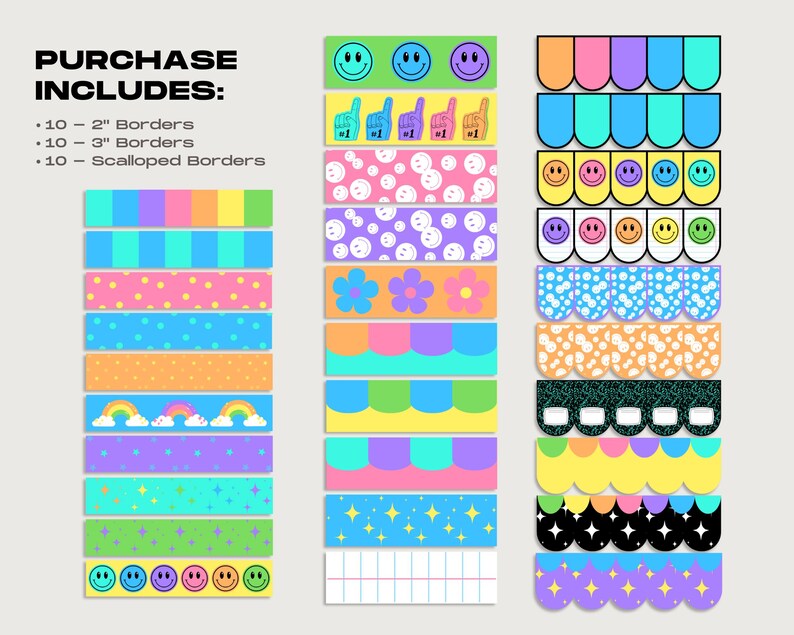 Editable Pastel Bulletin Borders, Printable Bright Classroom Bulletin ...