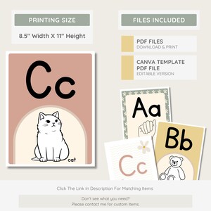 Calm Daisy Alphabet Posters, Printable Neutral ASL A-Z Posters ...